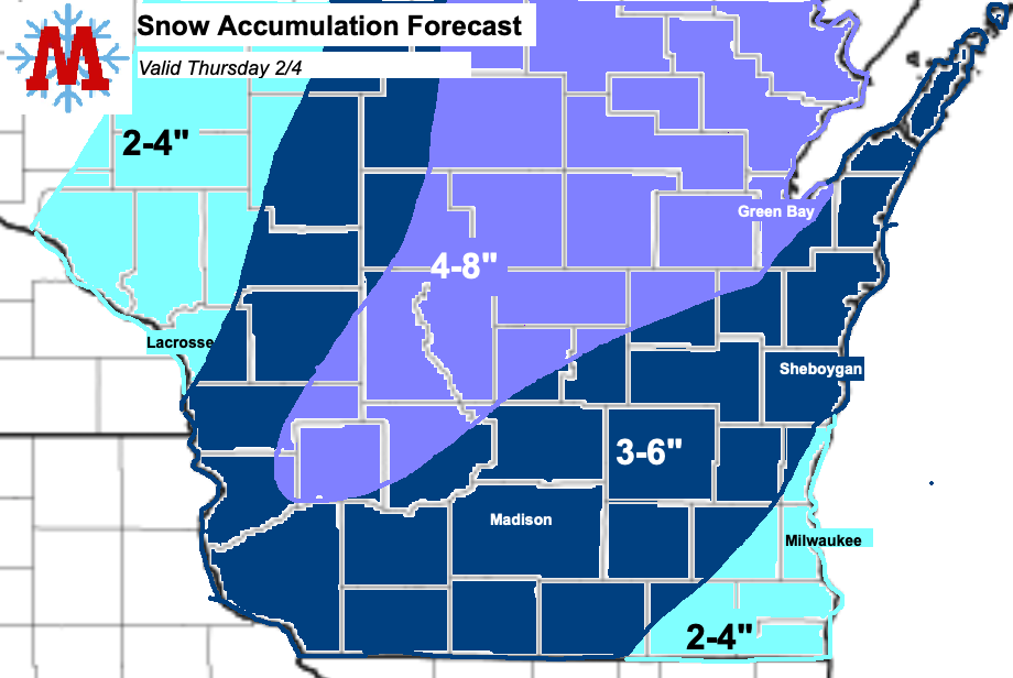More Snow Tomorrow, Followed by Bitterly Cold Weekend – Madison Weather ...